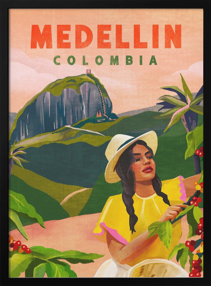 Medellin Colombia Travel Poster by &n - Stretched Canvas or Fine Art ...