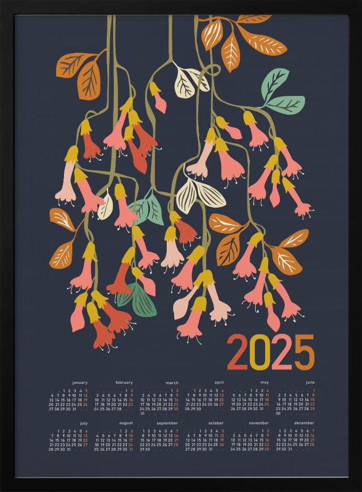 Calendar 2025 fuchsia flower by &n - Stretched Canvas or Fine Art Print ...