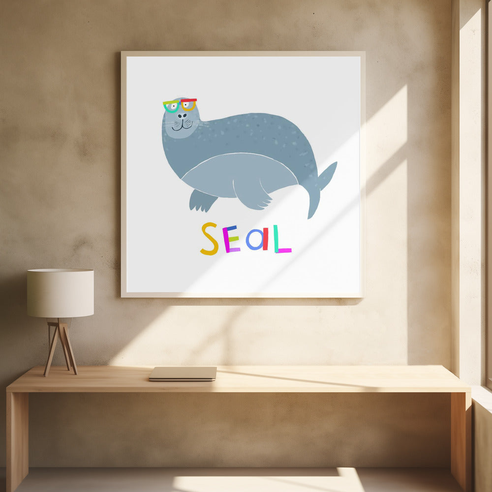 Happy Seal Wearing a Large Pair of Glasses by Carla Daly by &n ...