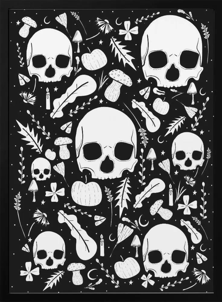 Black And White Skull Tumblr Overthinking Skull, An Art Print By