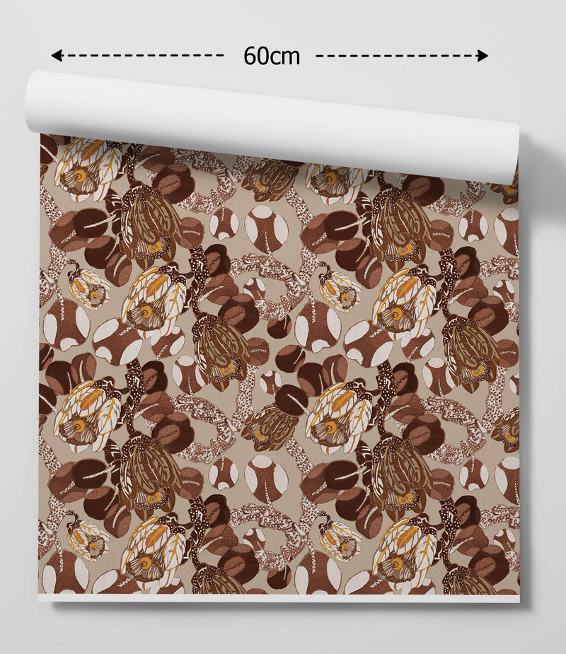 Bush Garden - Natural Toned Vintage-Style Wallpaper – I Heart Wall Art