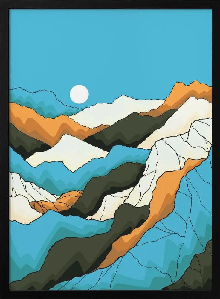 Cold Blue Mountains by &n - Stretched Canvas or Fine Art Print – I ...