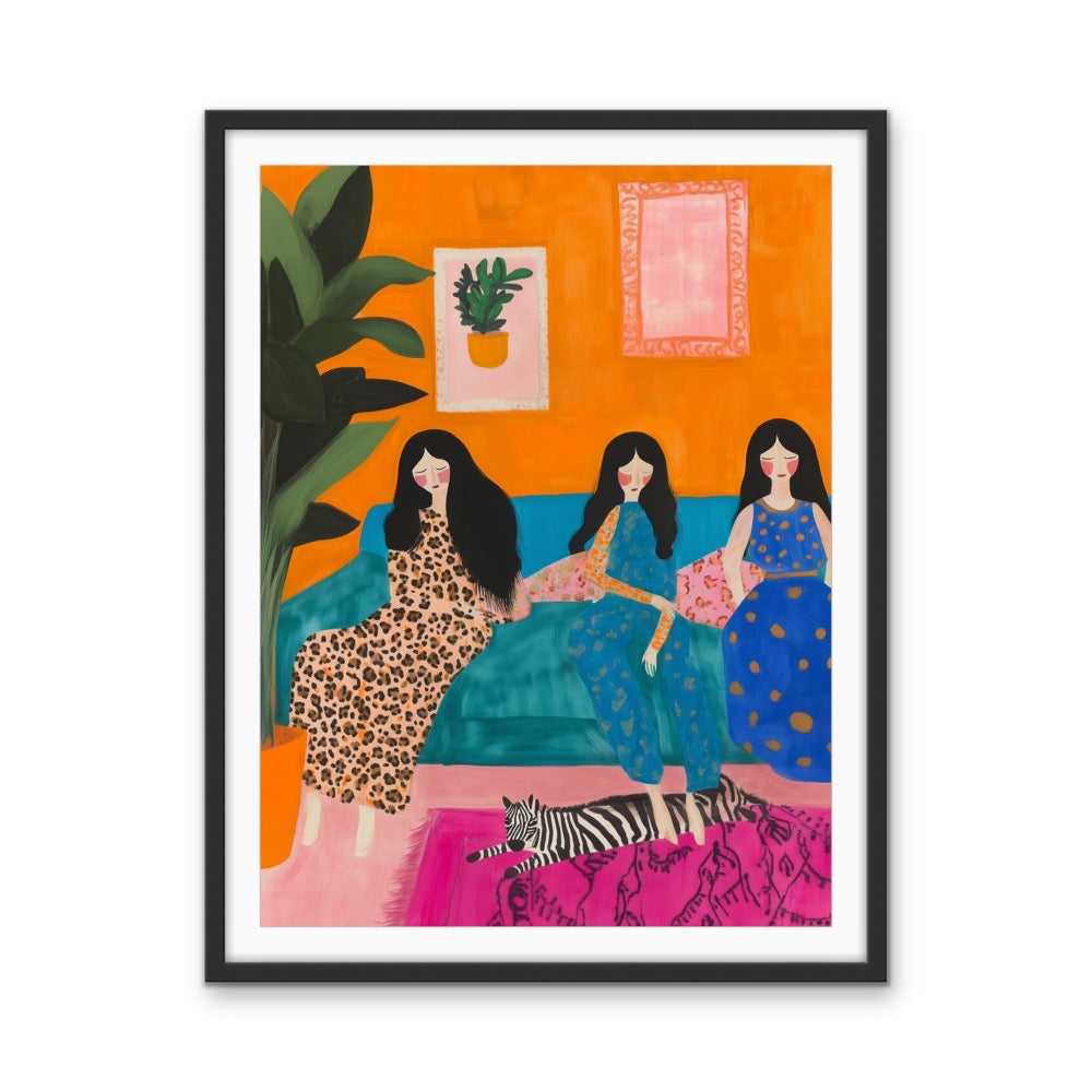 Zoo Like You - Colourful Print Of Women and Zebra – I Heart Wall Art
