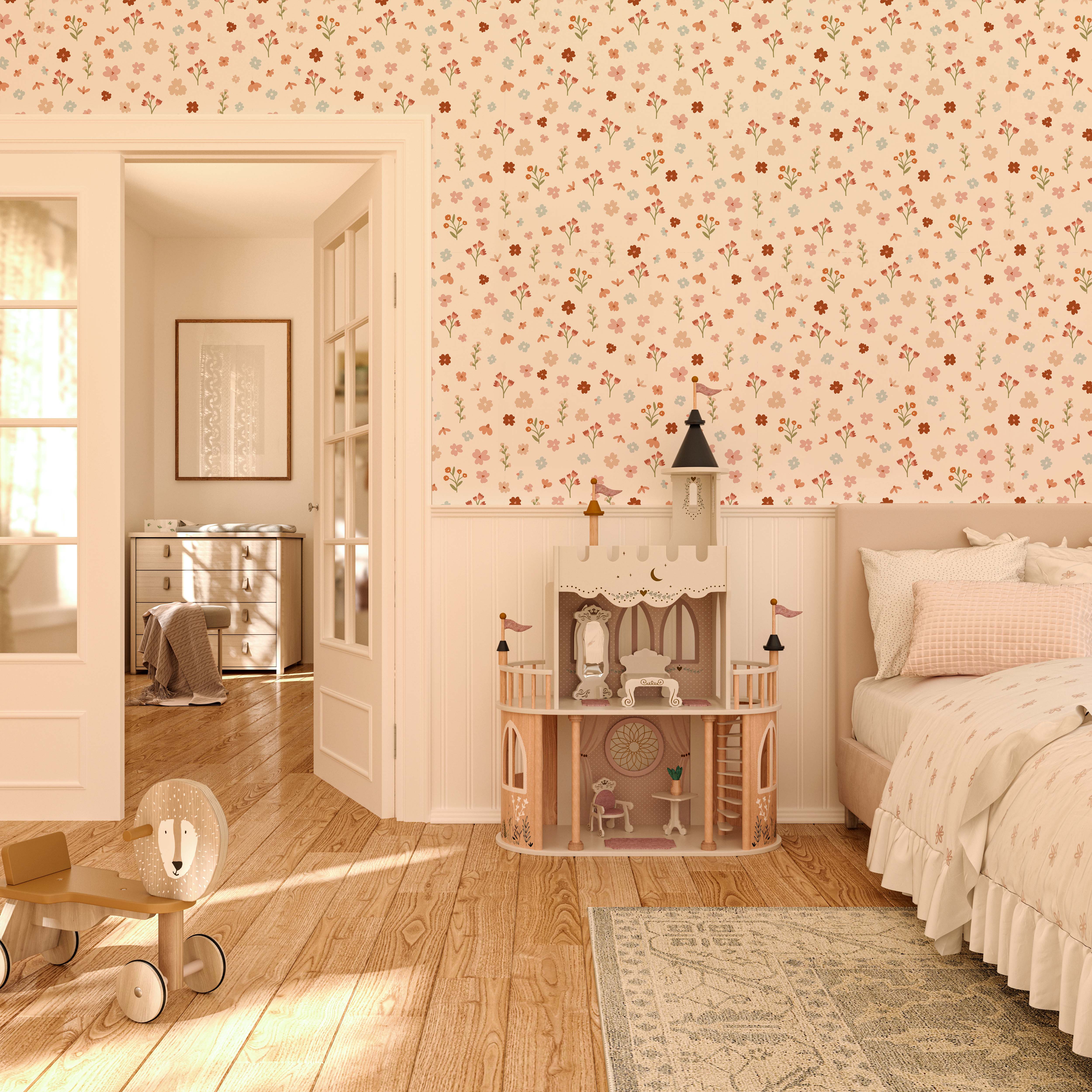 'Spring Bells' Design 2 - Vintage Floral Removable Wallpaper – I Heart ...