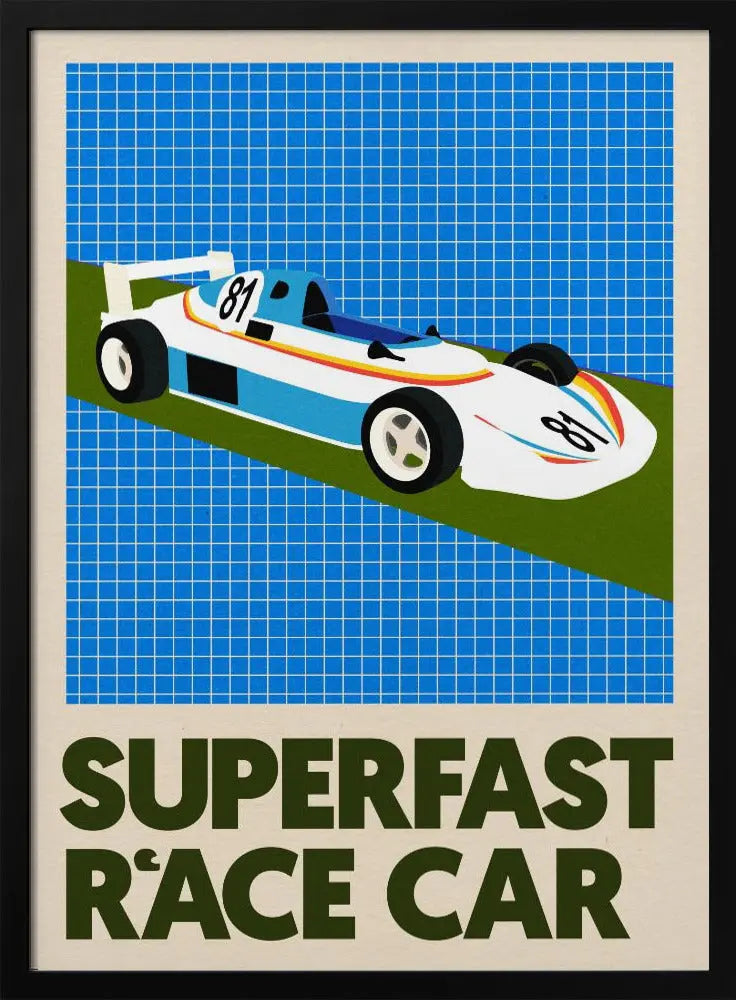 Superfast Race Car by &n - Stretched Canvas or Fine Art Print – I Heart ...