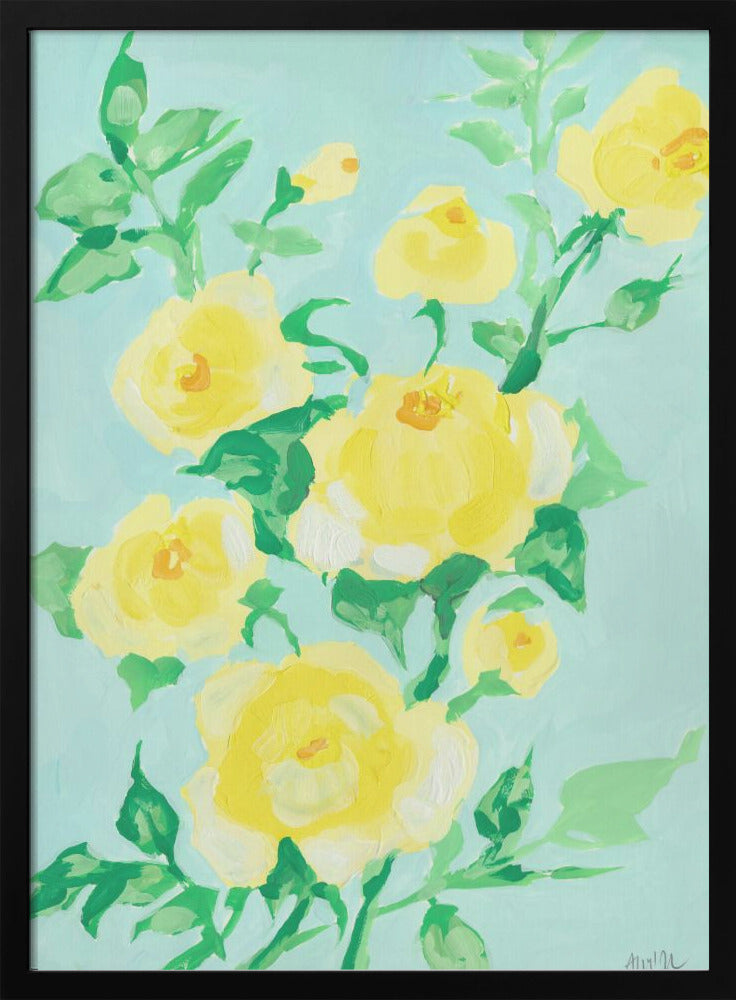 Lemon Roses by &n - Stretched Canvas or Fine Art Print – I Heart Wall Art