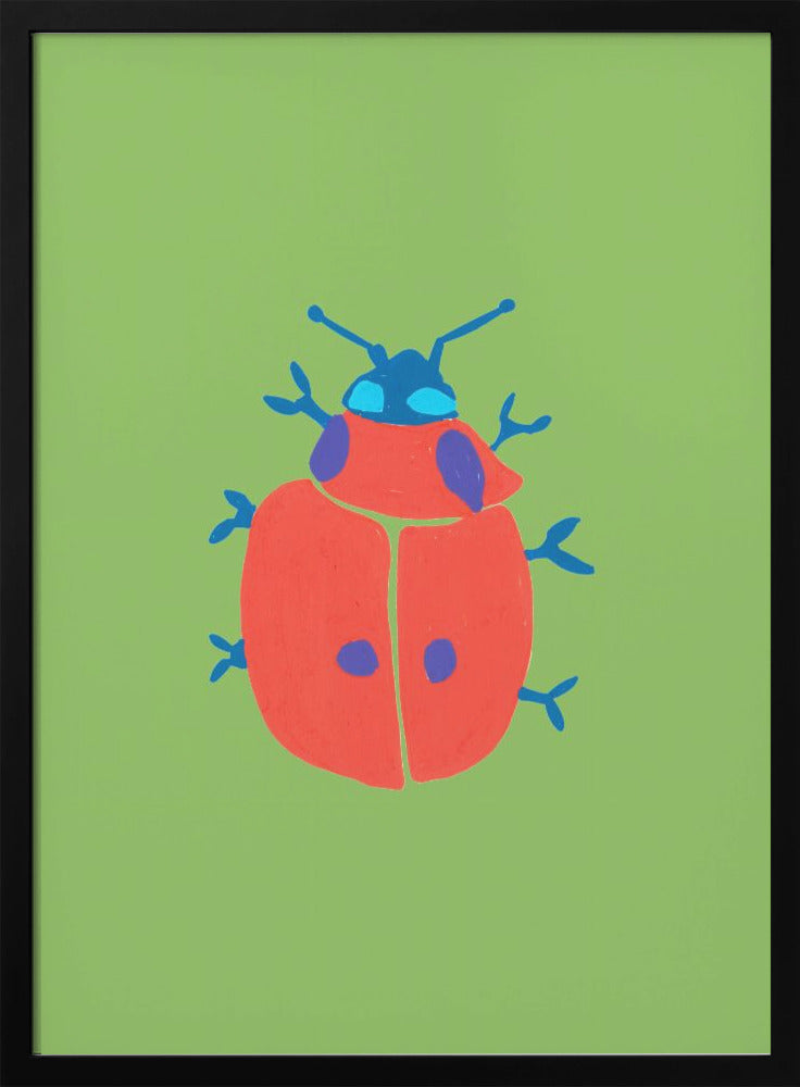 Bold Ladybug On The Grass by &n - Stretched Canvas or Fine Art Print ...