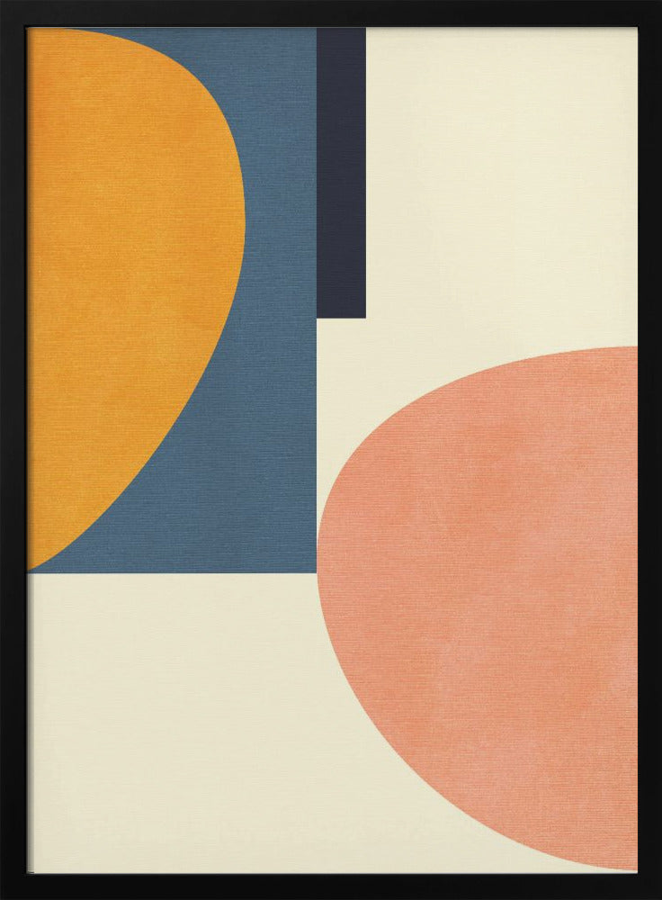 Rainbow Plus Shapes Blue Mustard1 by &n - Stretched Canvas or Fine Art ...