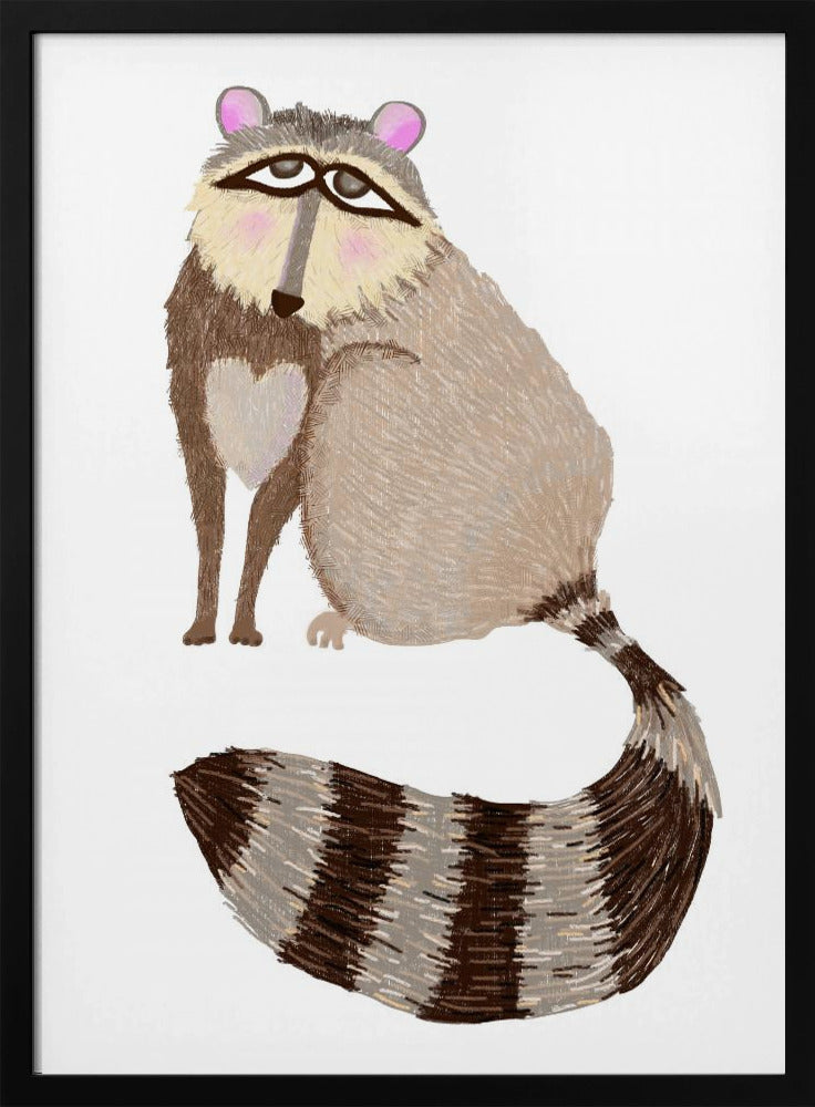 Sad Raccoon by &n - Stretched Canvas or Fine Art Print – I Heart Wall Art