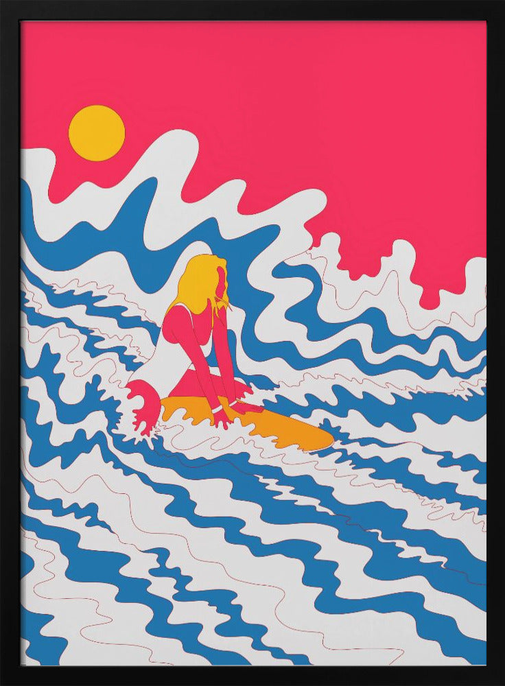 Surfer Girl by &n - Stretched Canvas or Fine Art Print – I Heart Wall Art