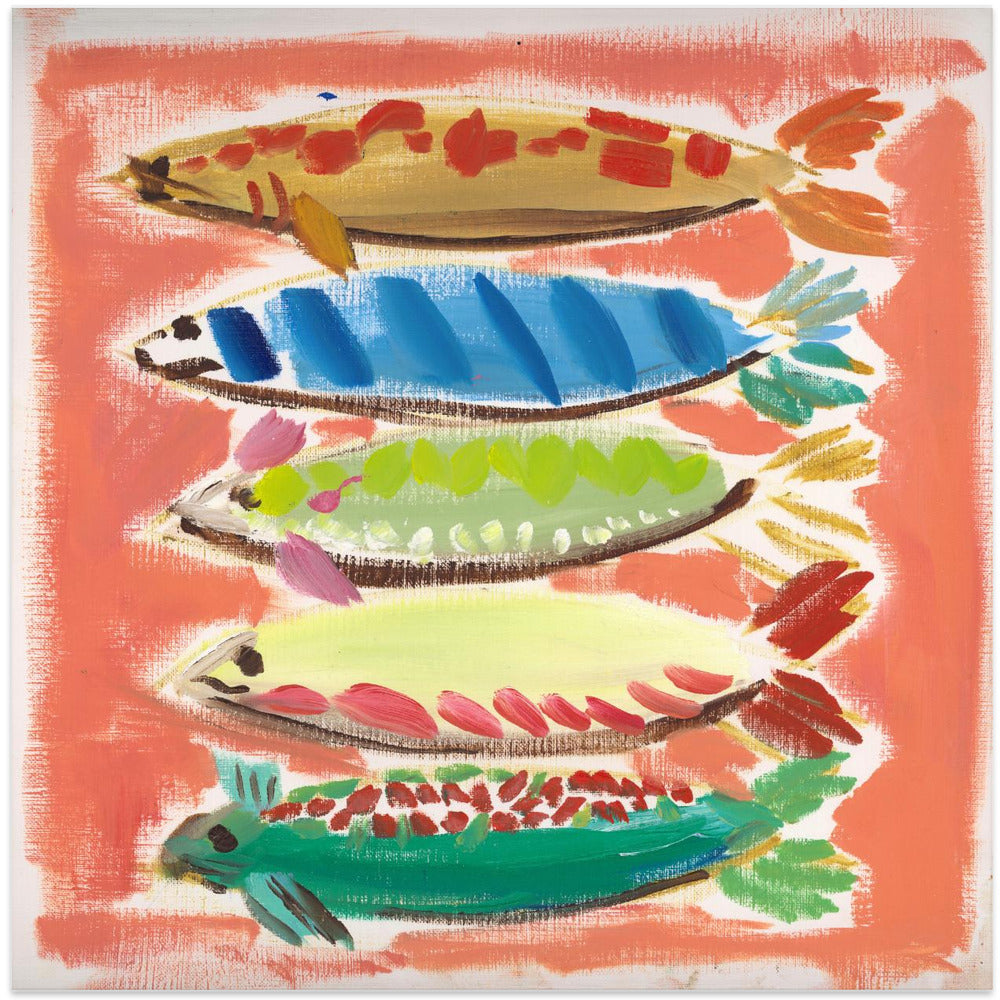 Five Fish by &n - Stretched Canvas or Fine Art Print – I Heart Wall Art