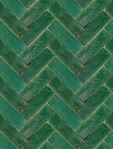 Green Herringbone Tile Wallpaper- I Heart Wall Art – I Heart Wall Art