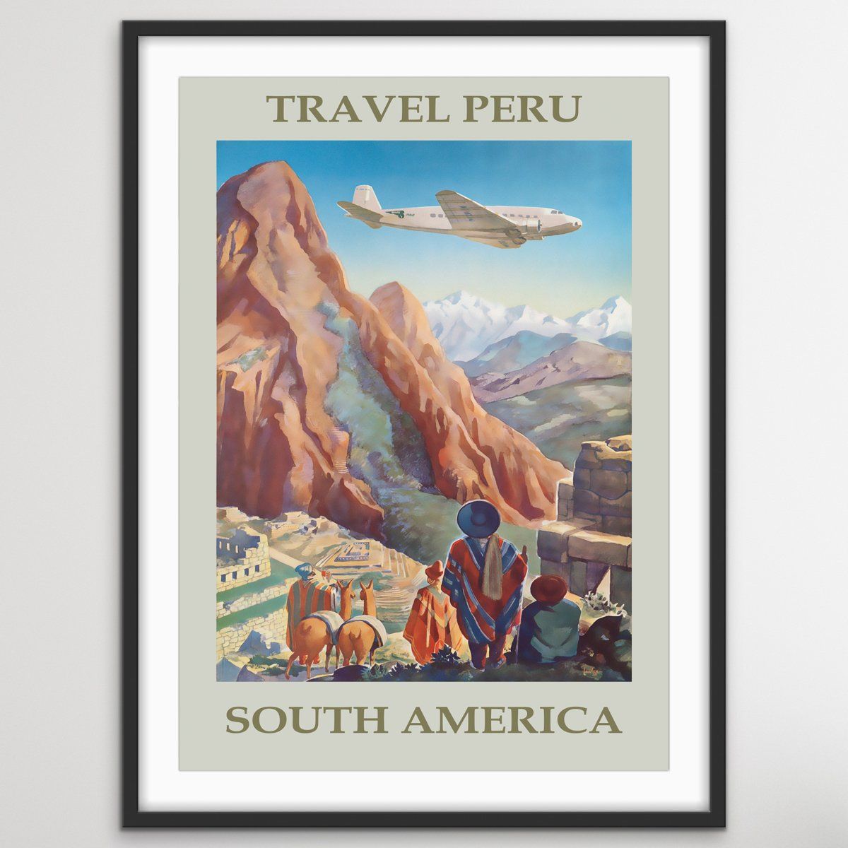 Vintage Peru Travel Poster - I Heart Wall Art Australia
