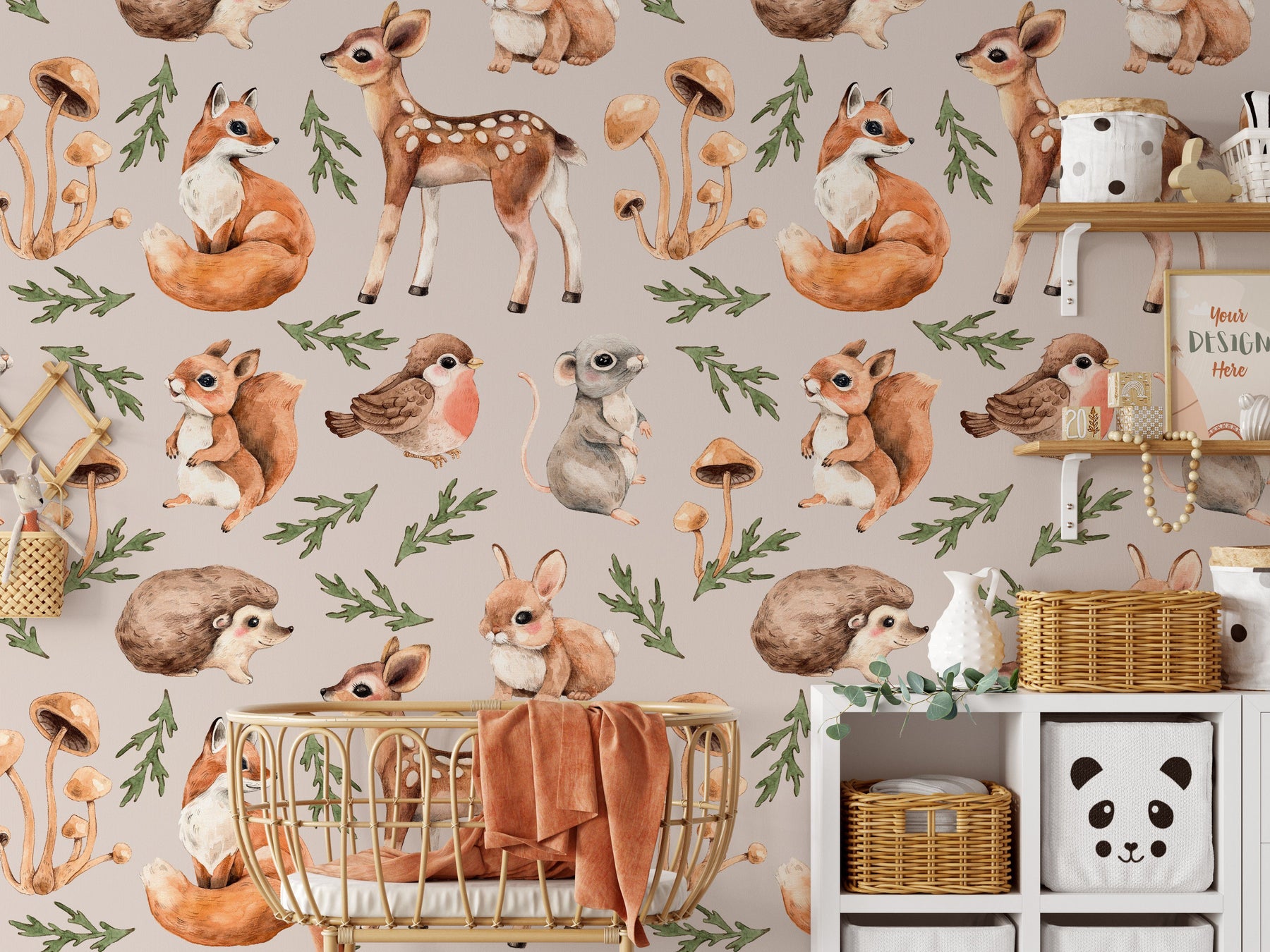 Woodland Animal - Cute Woodland Animal Wallpaper With Deer Fox Squirrel ...